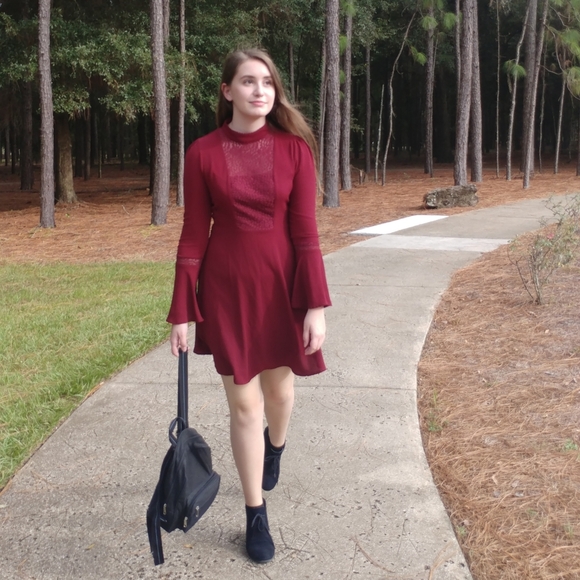 ANDREE BY UNIT | Dresses | Andree By Unit Size S Deep Red Maroon Dress ...